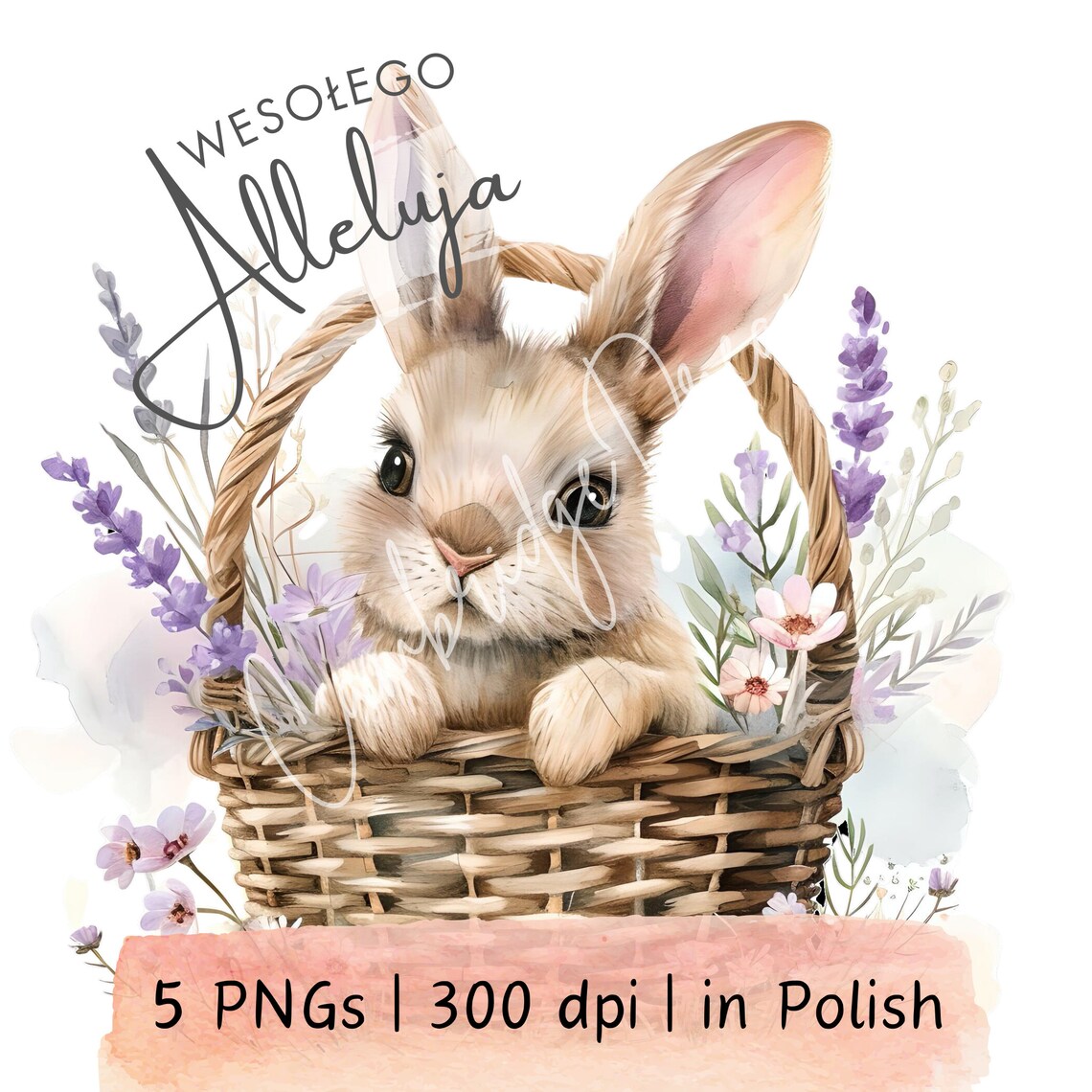 Wesolego Alleluja 5 Easter Cliparts PNG File Digital Download Easter ...