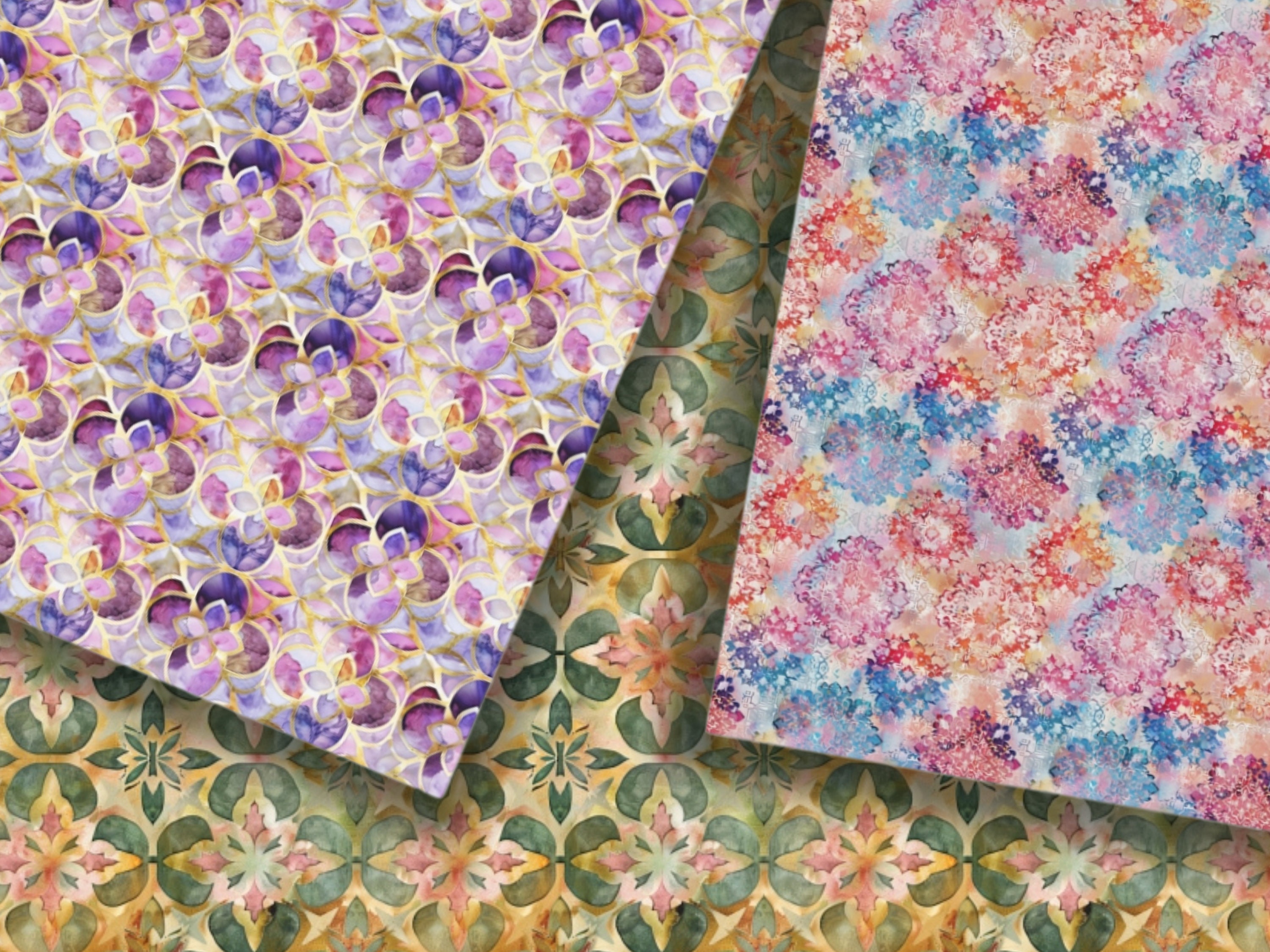 Seamless Islamic Pastel Patterns | Watercolour Digital Paper Pack ...