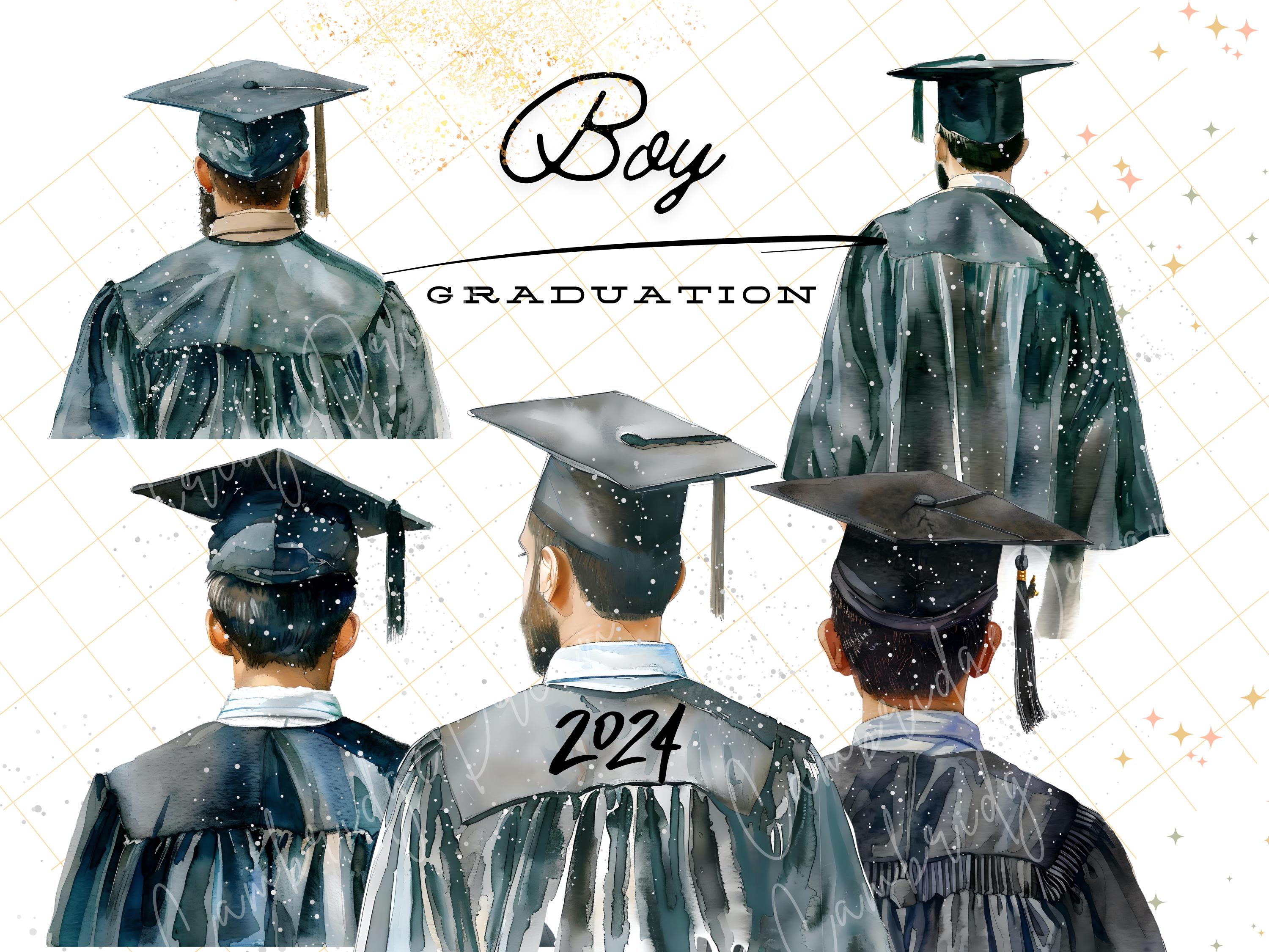 Boy Graduation 5 Digital Illustrations | Islamic Clipart | Graduated ...