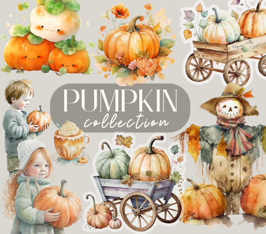 23 Watercolor Orange Pumpkin Cliparts, High Quality Transparent PNG ...