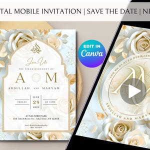 Editable Nikkah Animated Invitation, Digital Nikkah Invitation, Islamic ...