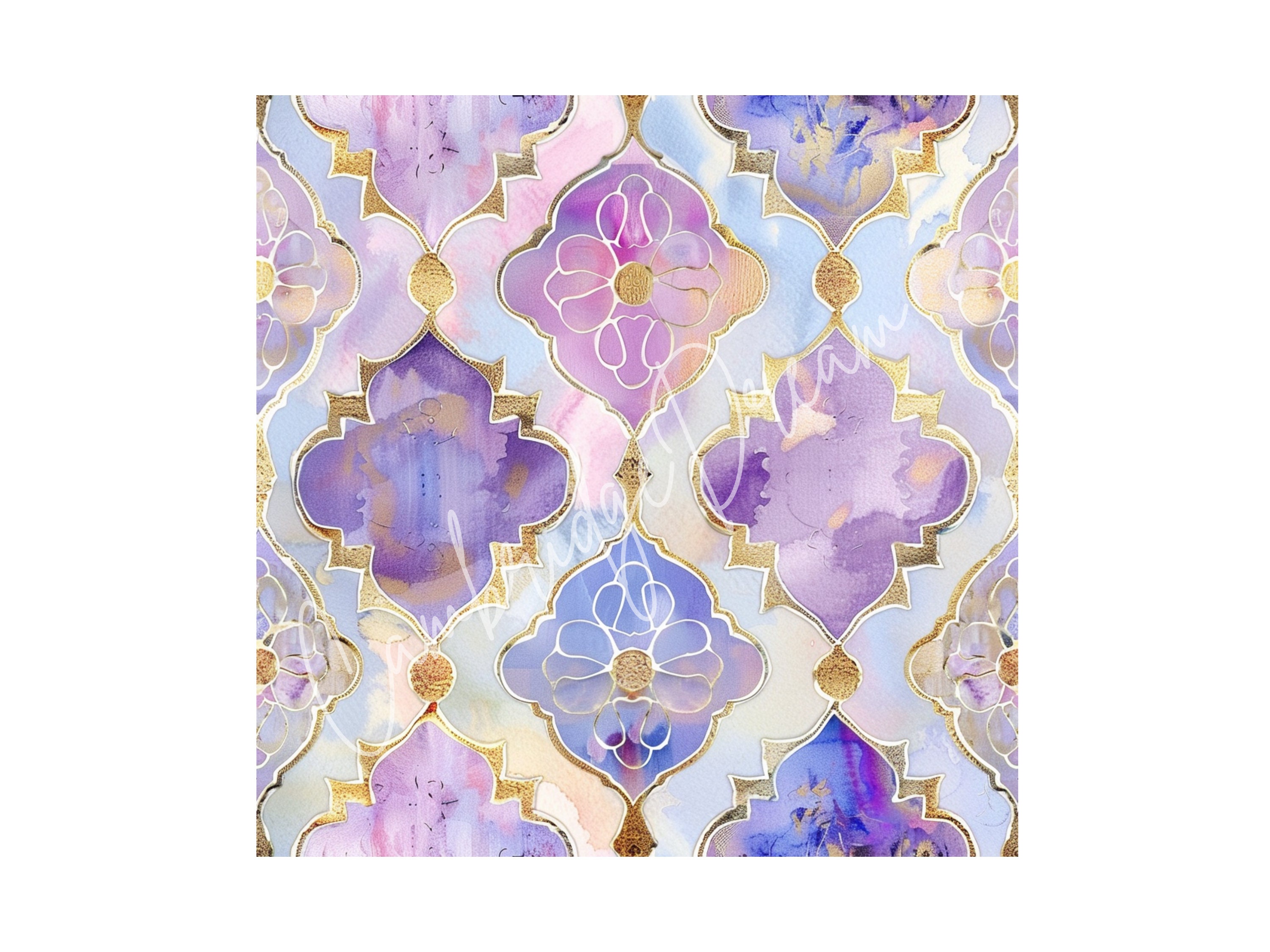 Seamless Islamic Pastel Patterns | Watercolour Digital Paper Pack ...