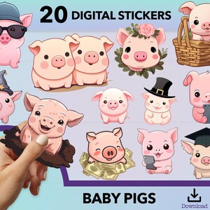 Pig PNG, Baby Pig PNG Sticker, Sticker Bundle, Printable Sticker, Pig ...