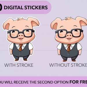 Pig PNG, Baby Pig PNG Sticker, Sticker Bundle, Printable Sticker, Pig ...