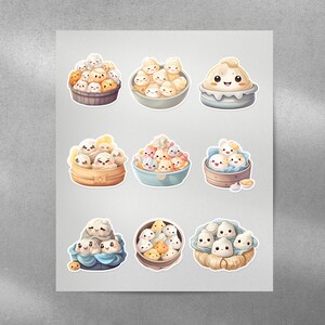 Dumpling PNG, Dumpling PNG Sticker, Sticker Bundle, Printable Sticker ...