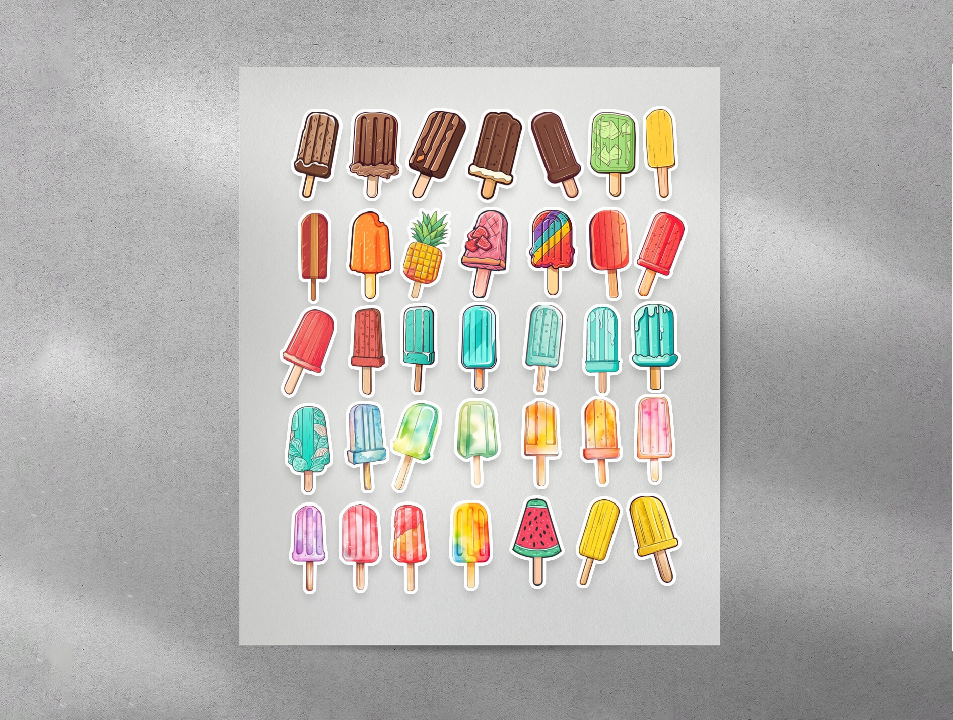 Popsicle PNG Summer Stickers Sticker Png Bundle Printable - Etsy