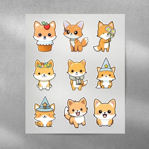 Fox PNG, Fox PNG Sticker, Sticker Bundle, Printable Sticker, Fox ...
