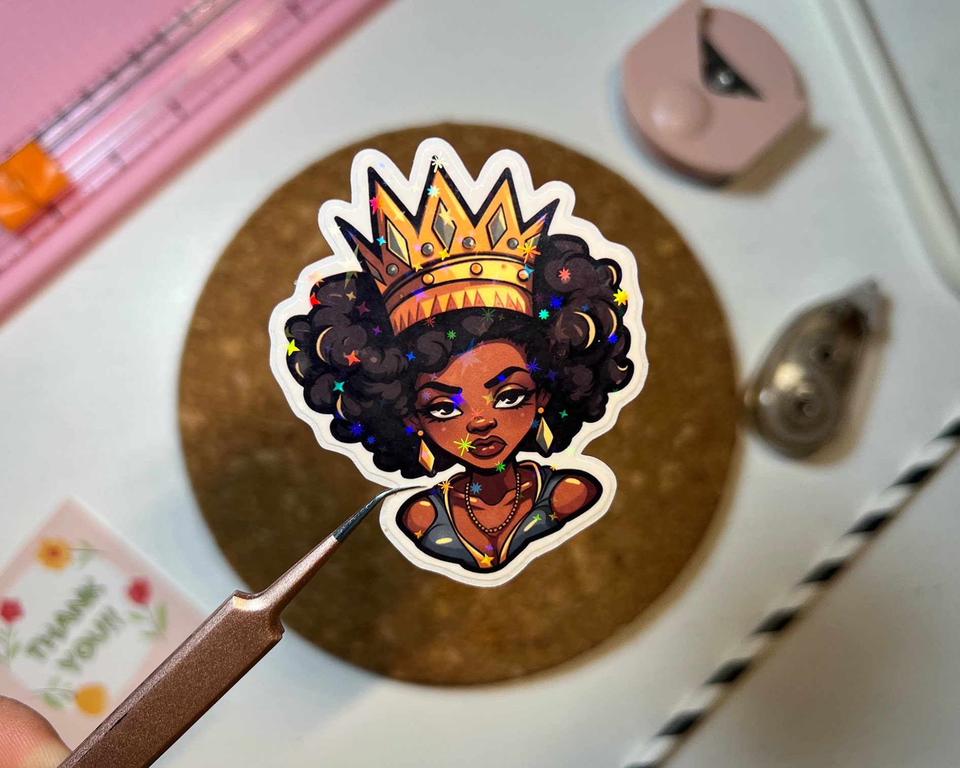 Black Woman Sticker, Black Queen Sticker, Black History Month Sticker ...