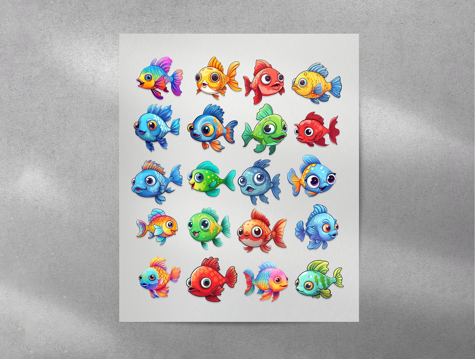 Fish PNG Sticker, Sticker Png Bundle, Printable Sticker, Fish Clipart ...