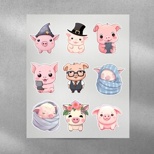Pig PNG, Baby Pig PNG Sticker, Sticker Bundle, Printable Sticker, Pig ...