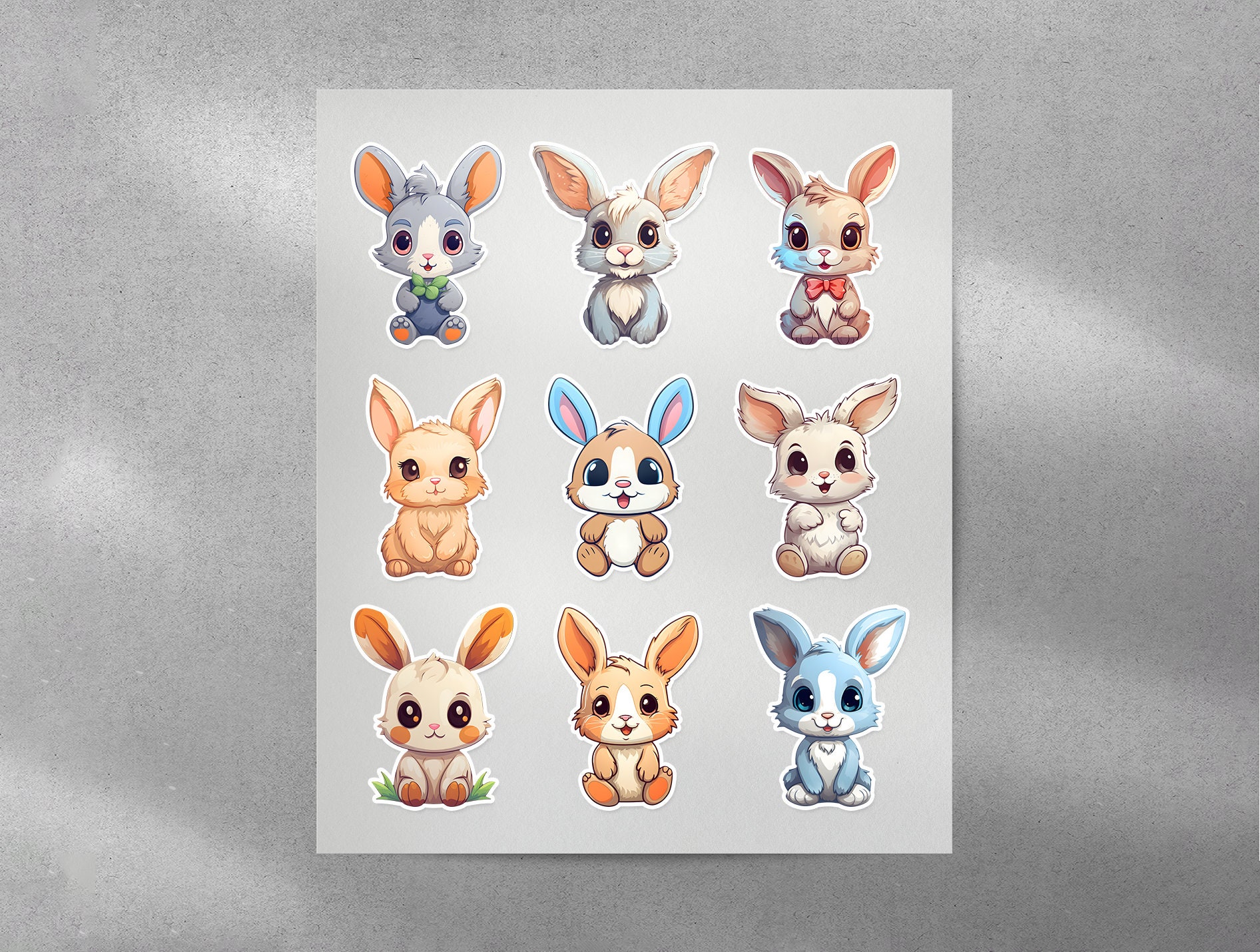 Bunny PNG, Rabbit PNG Sticker, Sticker Png Bundle, Printable Sticker ...