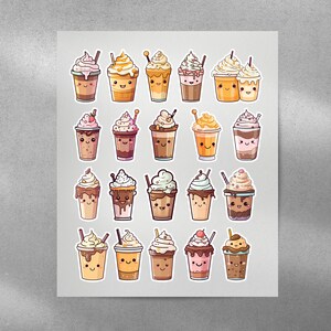 Milkshake PNG, Kawaii Sticker, Sticker Png Bundle, Printable Sticker ...