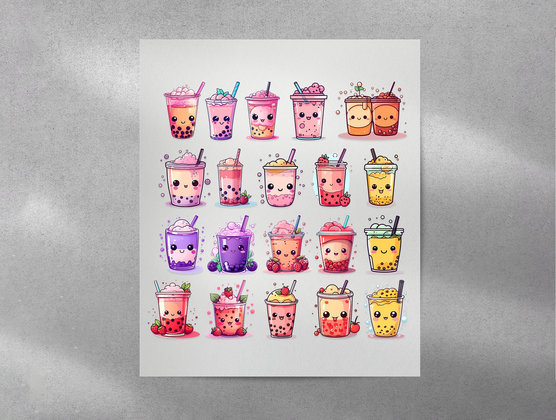 Bubble Tea PNG, MEGA BUNDLE, Milkshake Png, Kawaii Sticker, Sticker Png ...