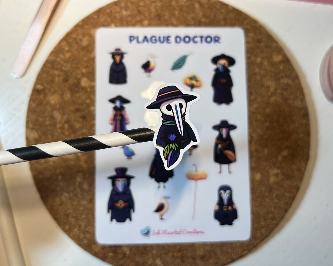Plague Doctor Sticker Sheet, Mystical Planner Sticker, Dark Historical ...