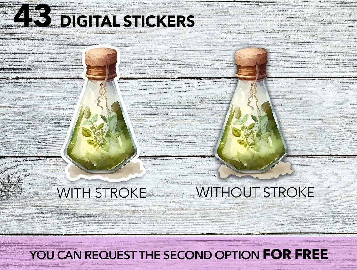 Potion Bottle PNG Sticker, Sticker Png Bundle, Printable Sticker, Magic ...