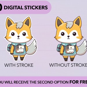Fox PNG, Fox PNG Sticker, Sticker Bundle, Printable Sticker, Fox ...