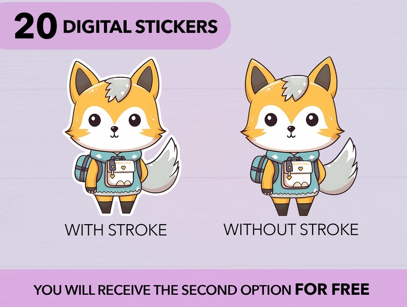 Fox PNG, Fox PNG Sticker, Sticker Bundle, Printable Sticker, Fox ...