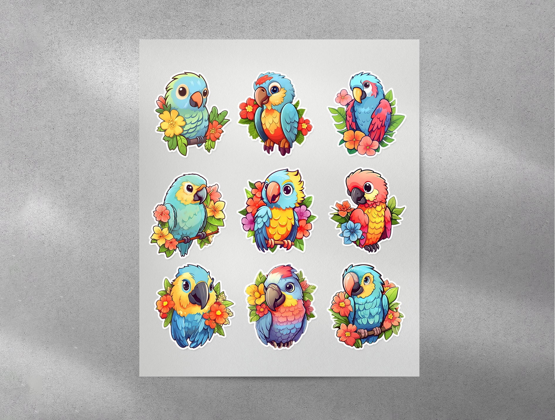 Parrot PNG Sticker Kawaii Sticker Cute Parrot Sticker - Etsy