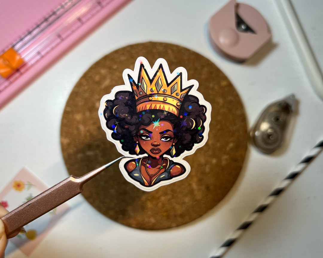 Black Woman Sticker, Black Queen Sticker, Black History Month Sticker ...