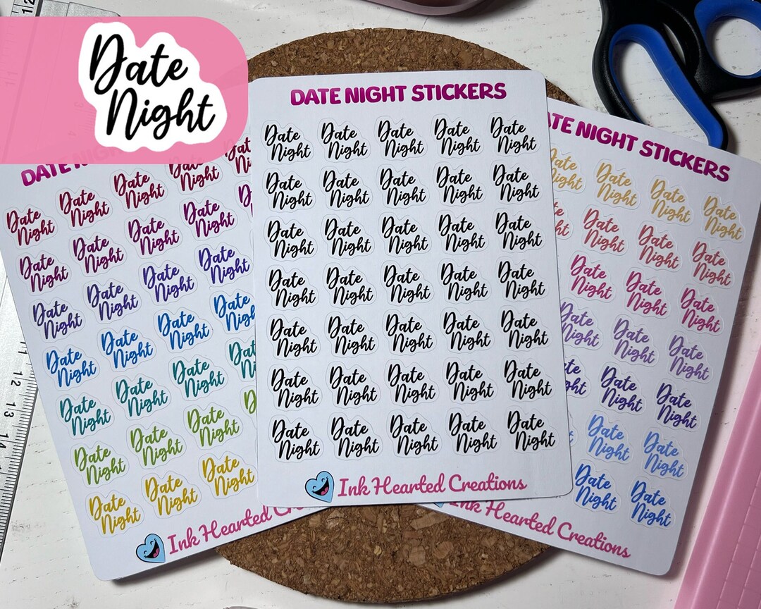Date Night Sticker, Date Night Planner Sticker, Planner Sticker Sheet ...
