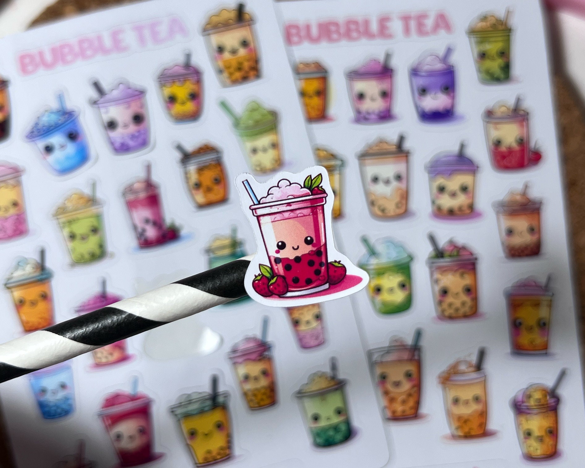 Bubble Tea Sticker Sheet Boba Tea Sticker Sheet Boba Tea - Etsy