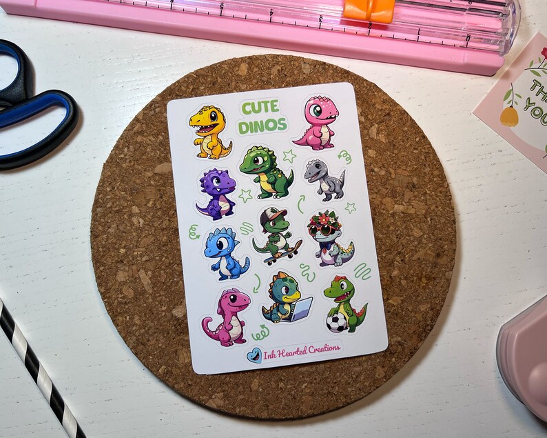 Dinosaurs Sticker Sheet, Dinosaur Stickers, Children Sticker Sheet ...