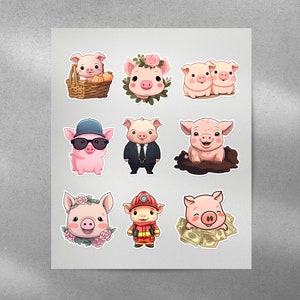 Pig PNG, Baby Pig PNG Sticker, Sticker Bundle, Printable Sticker, Pig ...