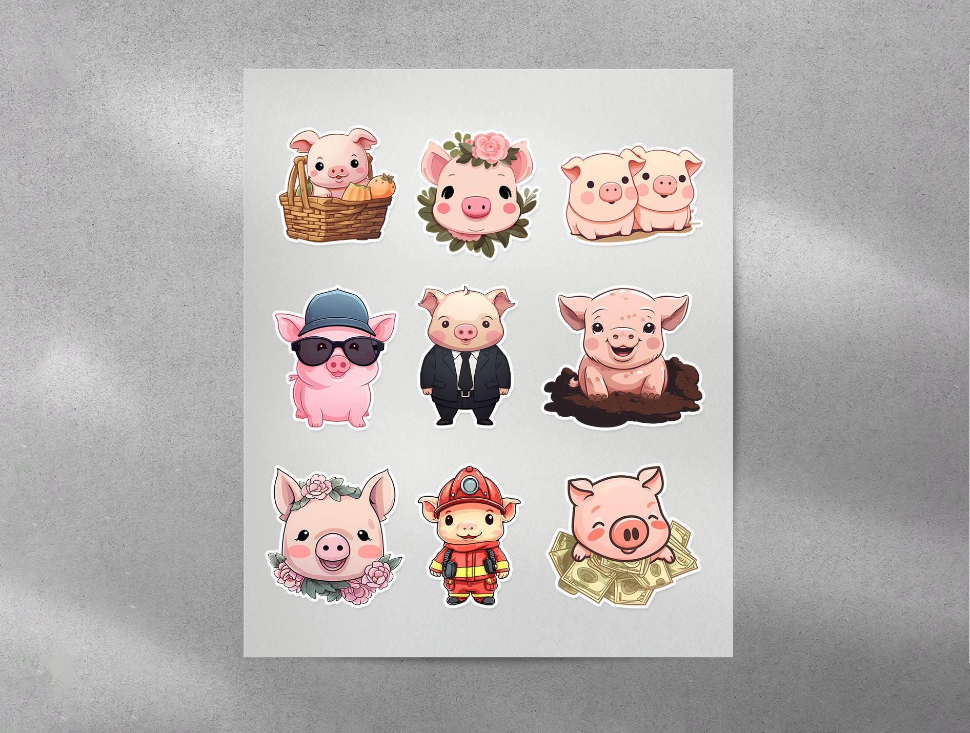 Pig PNG, Baby Pig PNG Sticker, Sticker Bundle, Printable Sticker, Pig ...