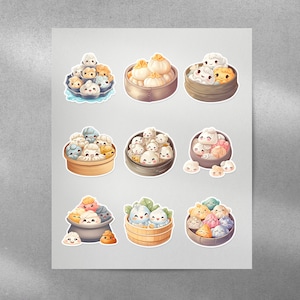 Dumpling PNG, Dumpling PNG Sticker, Sticker Bundle, Printable Sticker ...