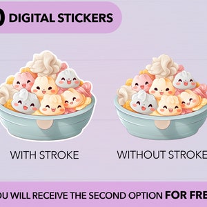 Dumpling PNG, Dumpling PNG Sticker, Sticker Bundle, Printable Sticker ...