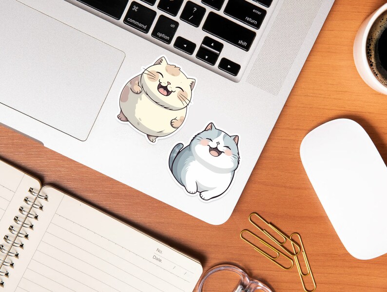 Chubby Cat PNG, Cute Stickers, Sticker Png Bundle, Printable Stickers ...