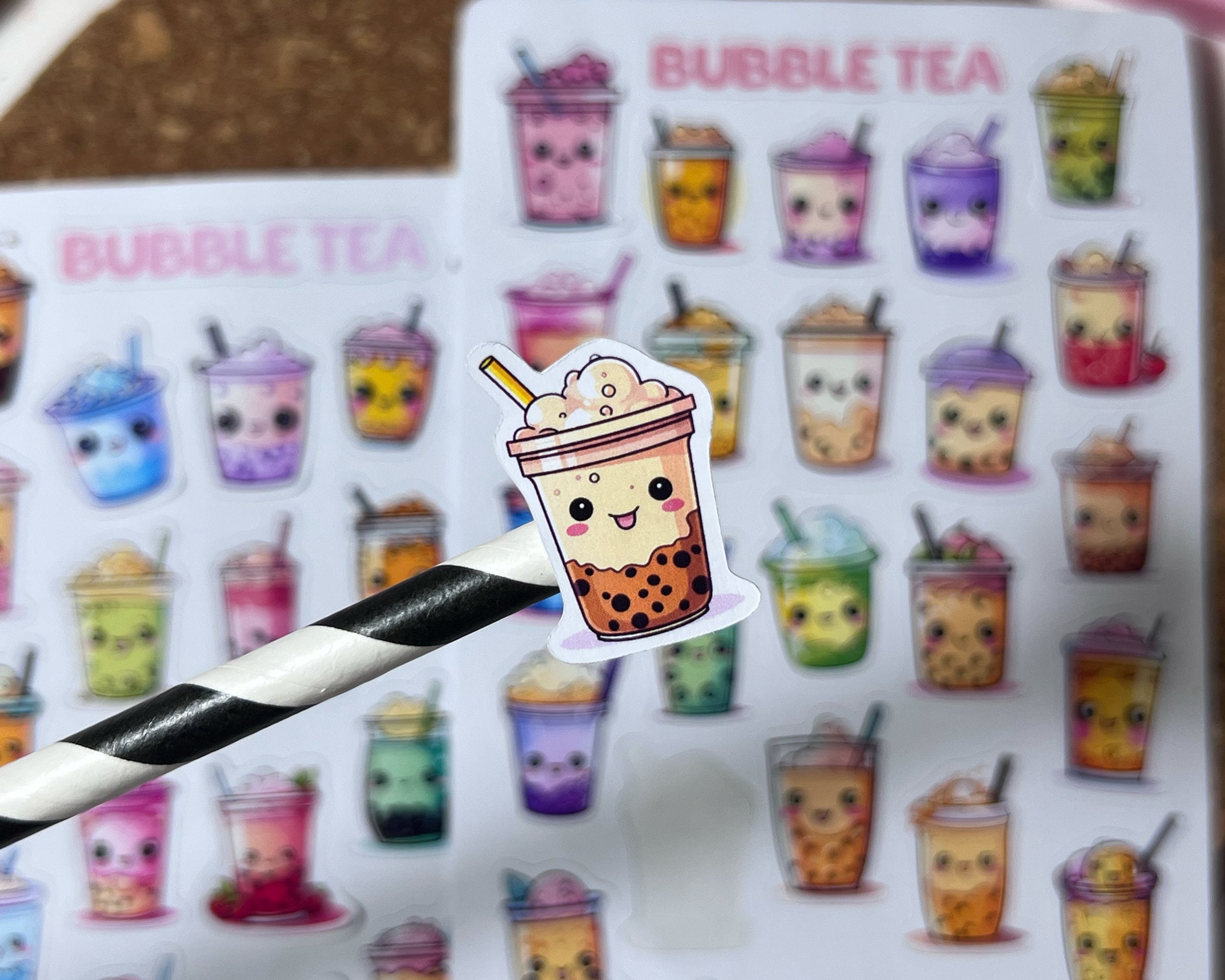 Bubble Tea Sticker Sheet, Boba Tea Sticker Sheet, Boba Tea Planner ...