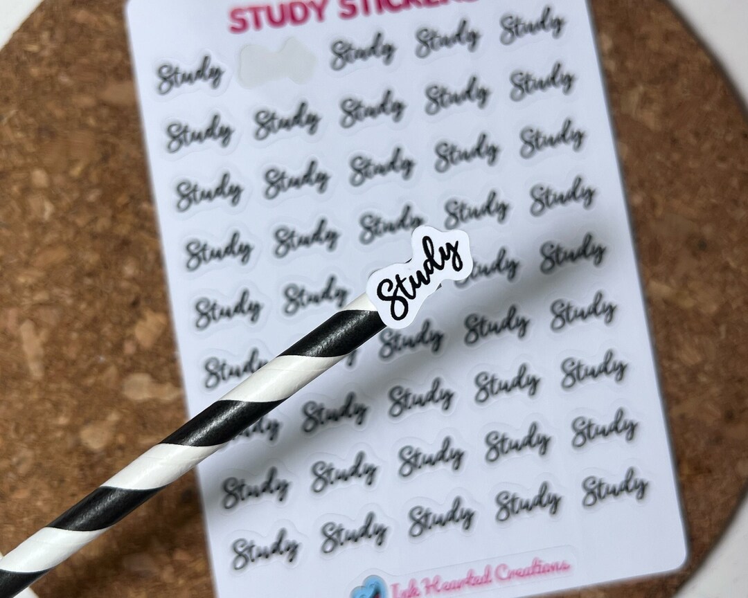Study Sticker Sheet, Study Planner Sticker, Daily Planner Stickers ...