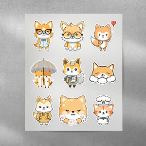 Fox PNG, Fox PNG Sticker, Sticker Bundle, Printable Sticker, Fox ...