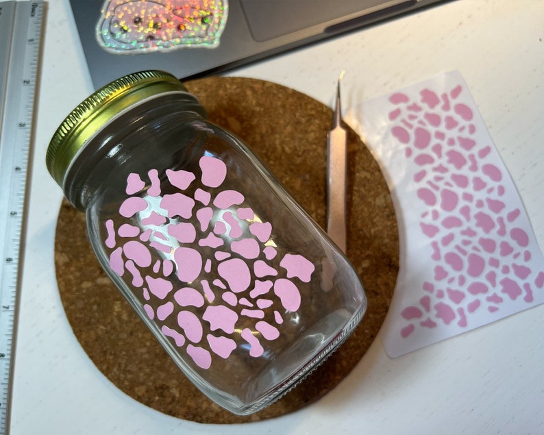 Cow Print Sticker Sheet, Pink Cow Print Stickers, Pink Sticker Sheet ...