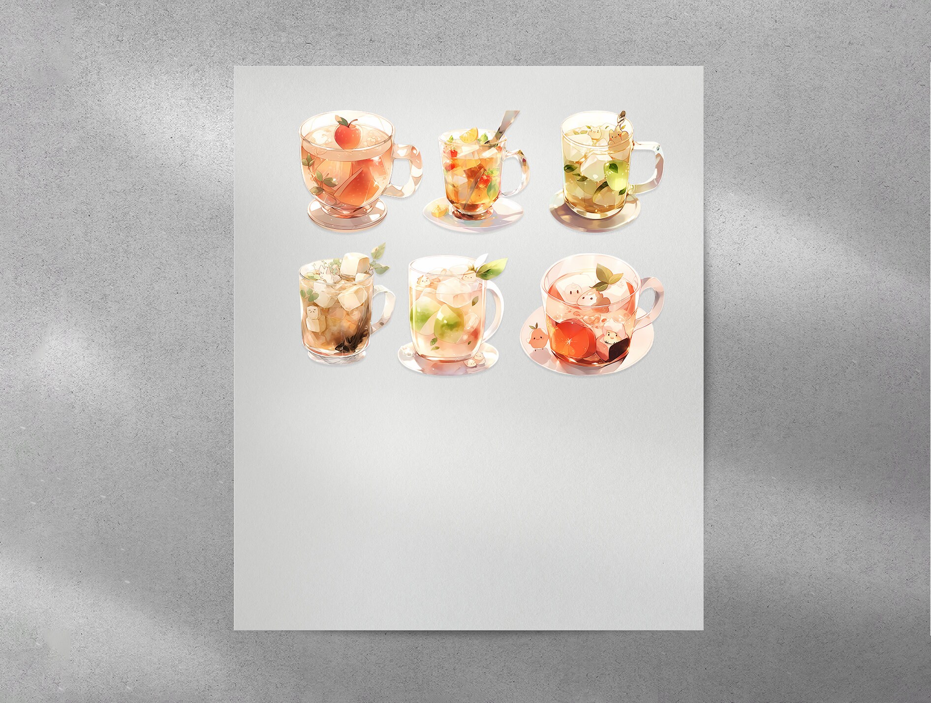 Teacup PNG, Kawaii Stickers, Clip Art Bundle, Tea Clipart, Tea Party ...