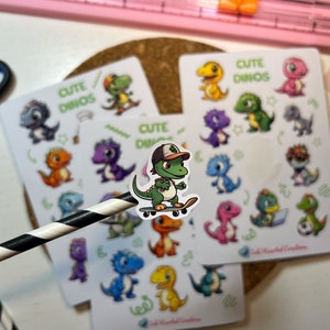 Dinosaurs Sticker Sheet, Dinosaur Stickers, Children Sticker Sheet ...
