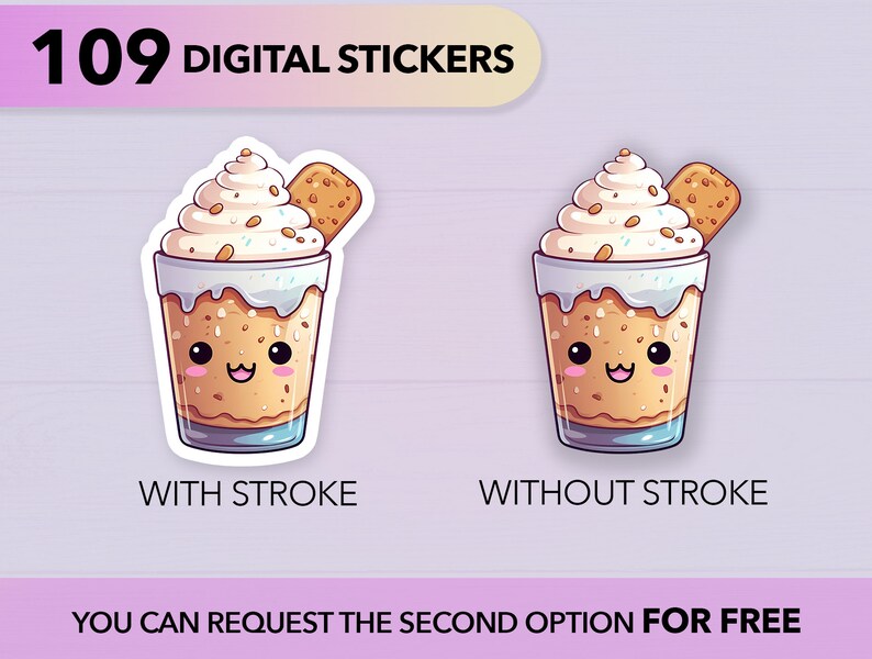 Milkshake PNG Kawaii Sticker Sticker Png Bundle Printable - Etsy