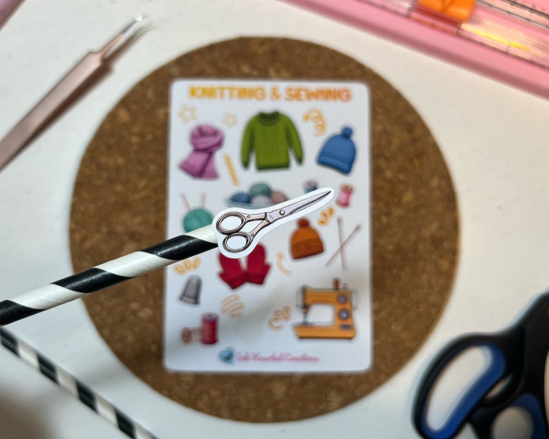 Knitting Sewing Sticker Sheet, Yarn Sticker, Craft Hobby Sticker ...