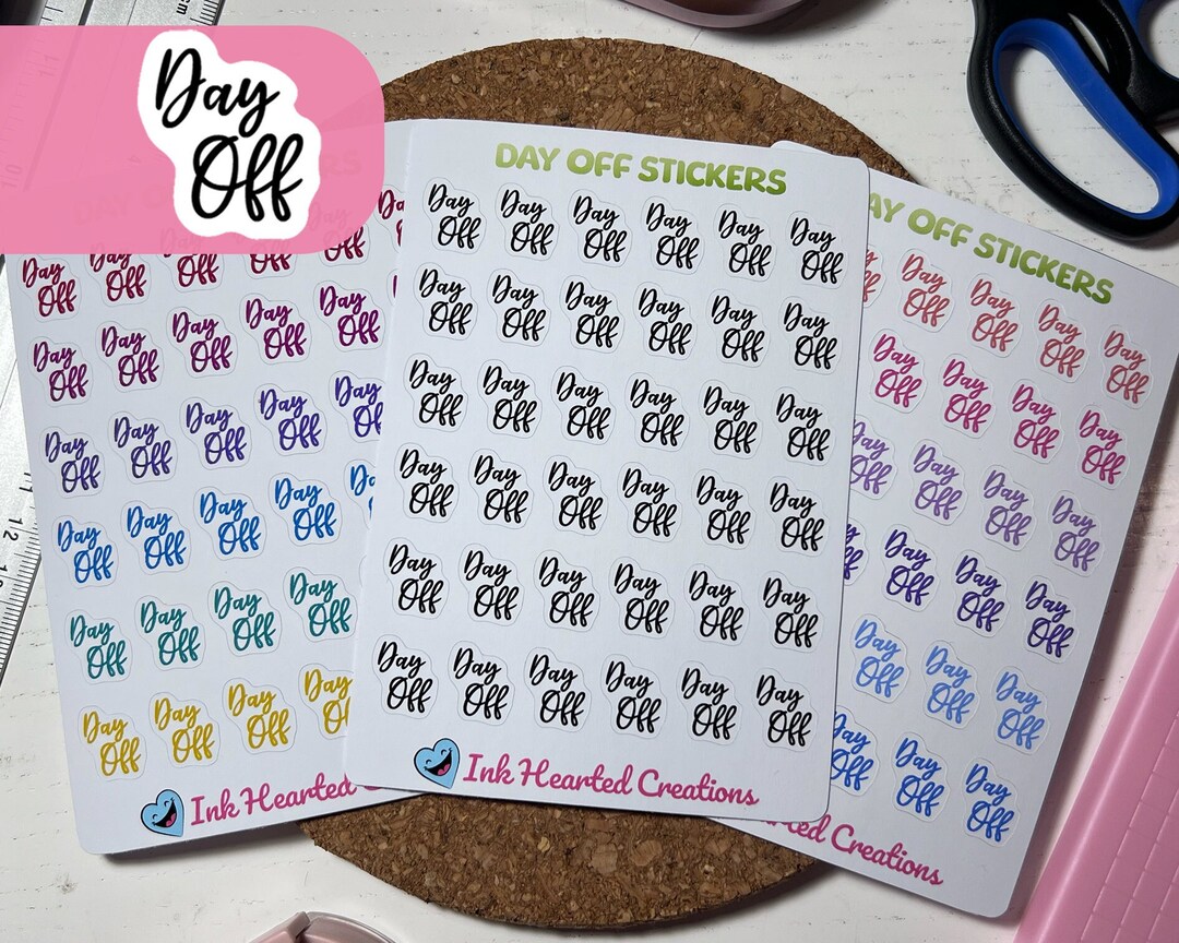 Day off Sticker, Day off Planner Sticker, Planner Sticker Sheet, Bullet ...