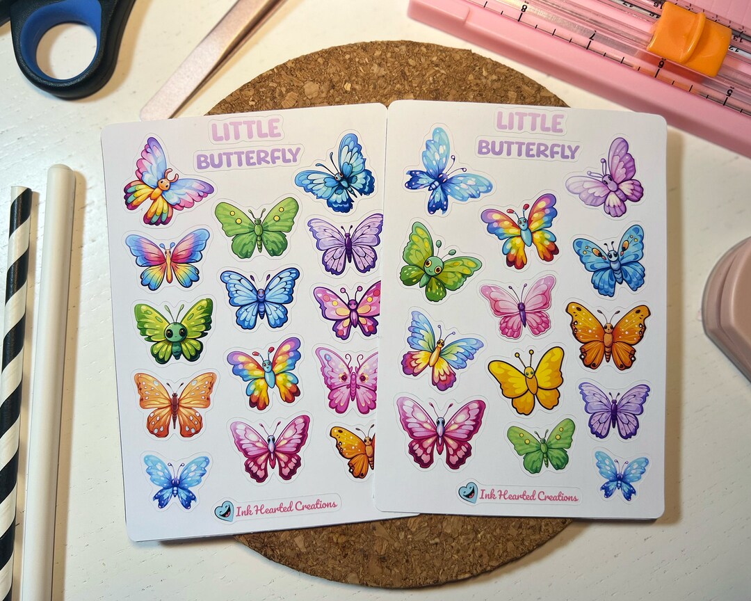 Butterfly Sticker Sheet Bundle, Butterfly Sticker Pack, Butterfly ...