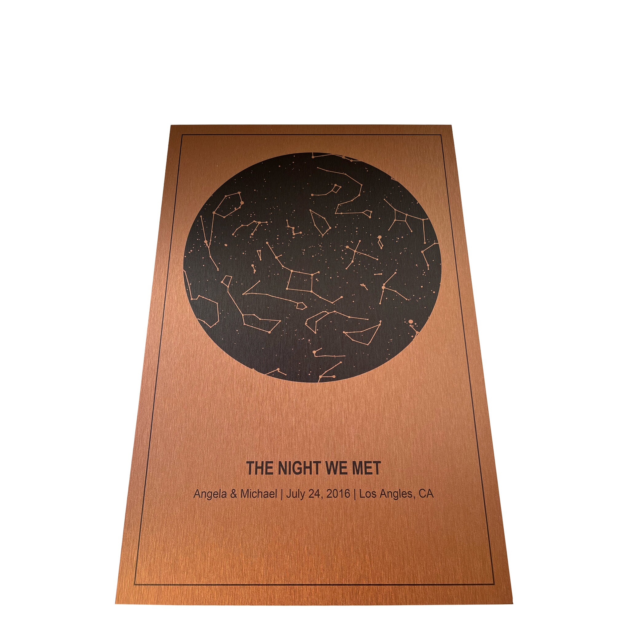 7th Anniversary Gift, Copper Anniversary Star Map, Gift for Husband ...