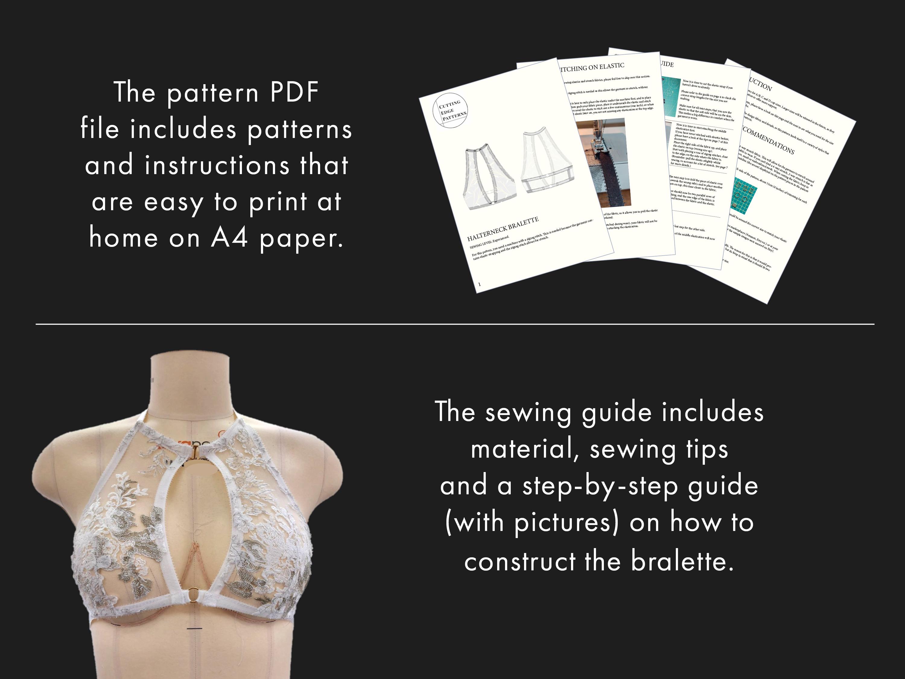 Bralette Sewing Pattern | Bra Sewing Pattern | Lingerie Pattern ...