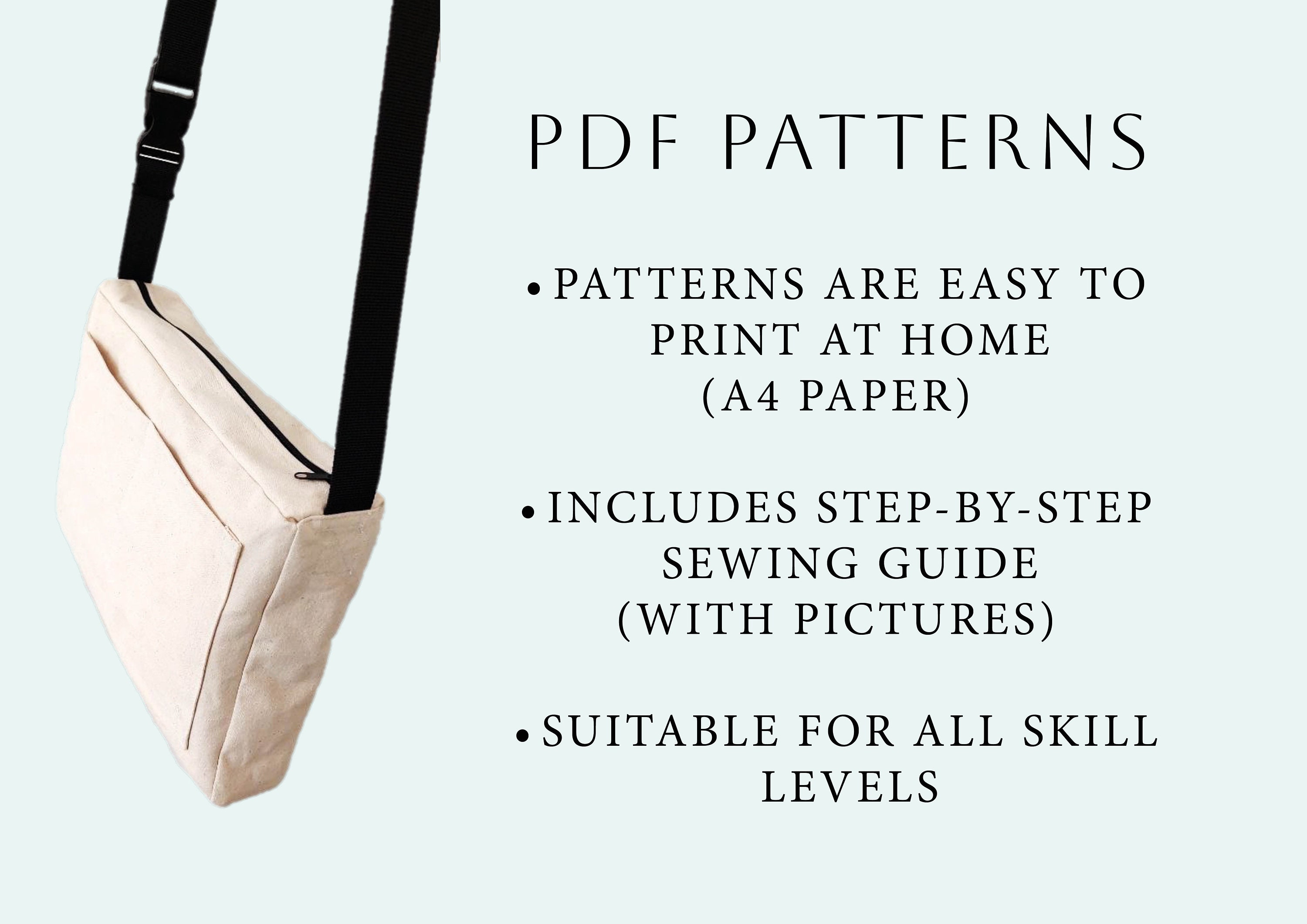 Bag Sewing Pattern PDF | Cross Body Bag Pattern | Travel Bag Pattern ...