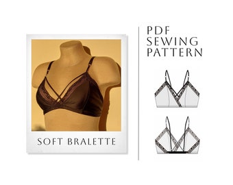 Bralette Sewing Pattern Bra Sewing Pattern Lingerie Pattern Pattern Bralette Underwear Sewing ...