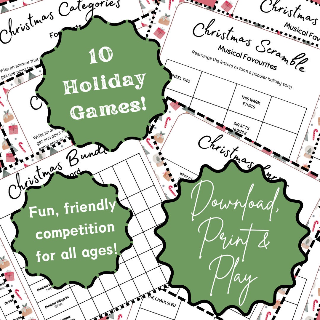 10 Christmas Party Games for All Ages | Printable | Instant Download ...