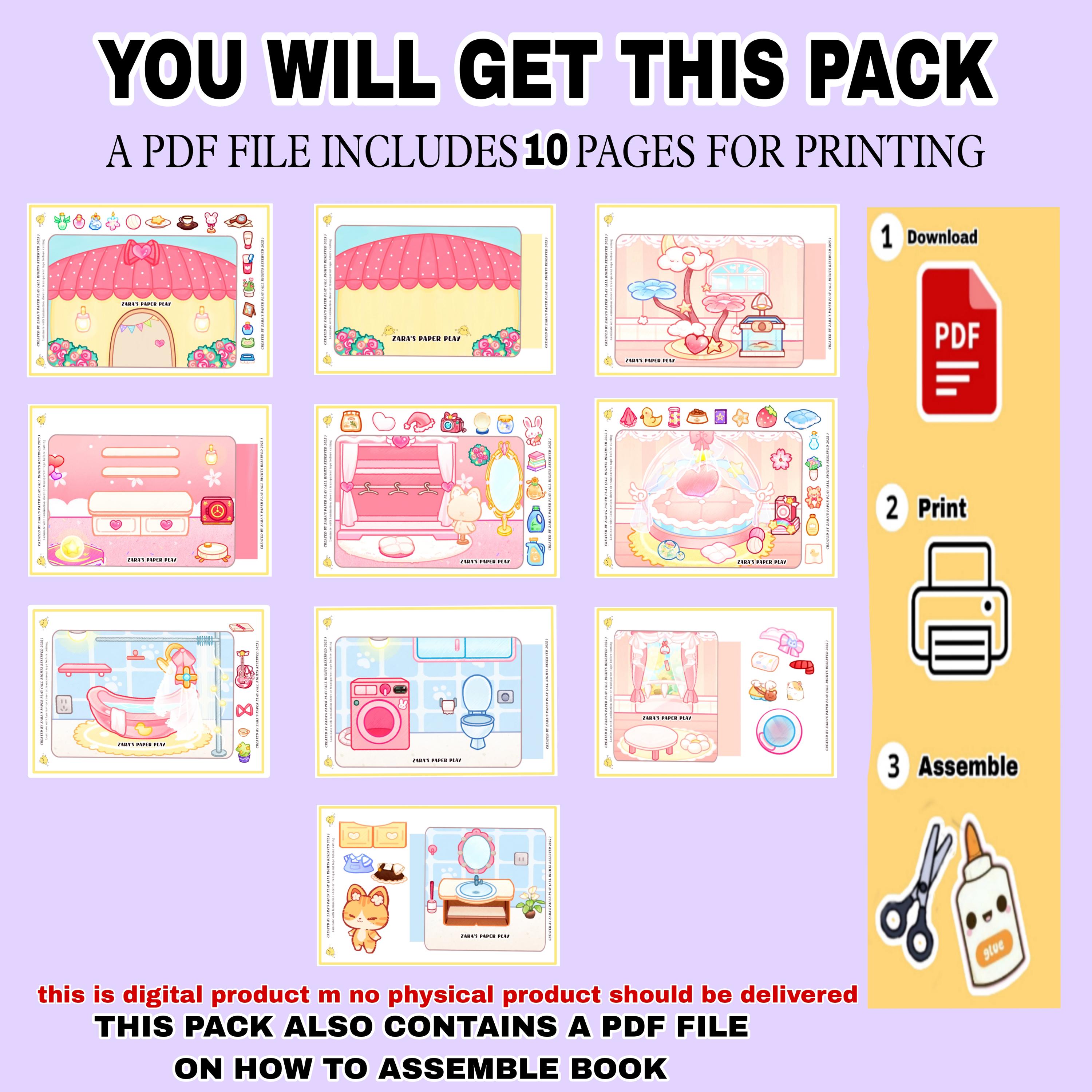 Printable Toca Boca Paper Doll House: Quiet Book Activity (PDF File A4 Size) Digital Prints - Etsy