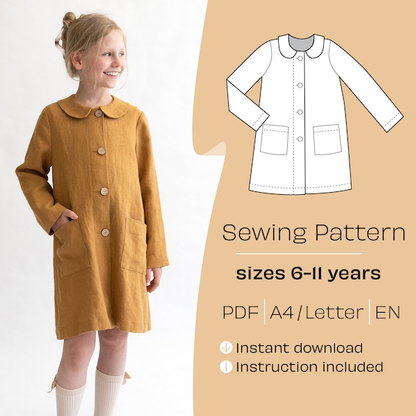 Girls Coat Pattern - Etsy