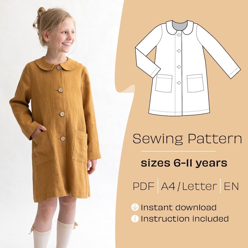Girls Coat Pattern - Etsy