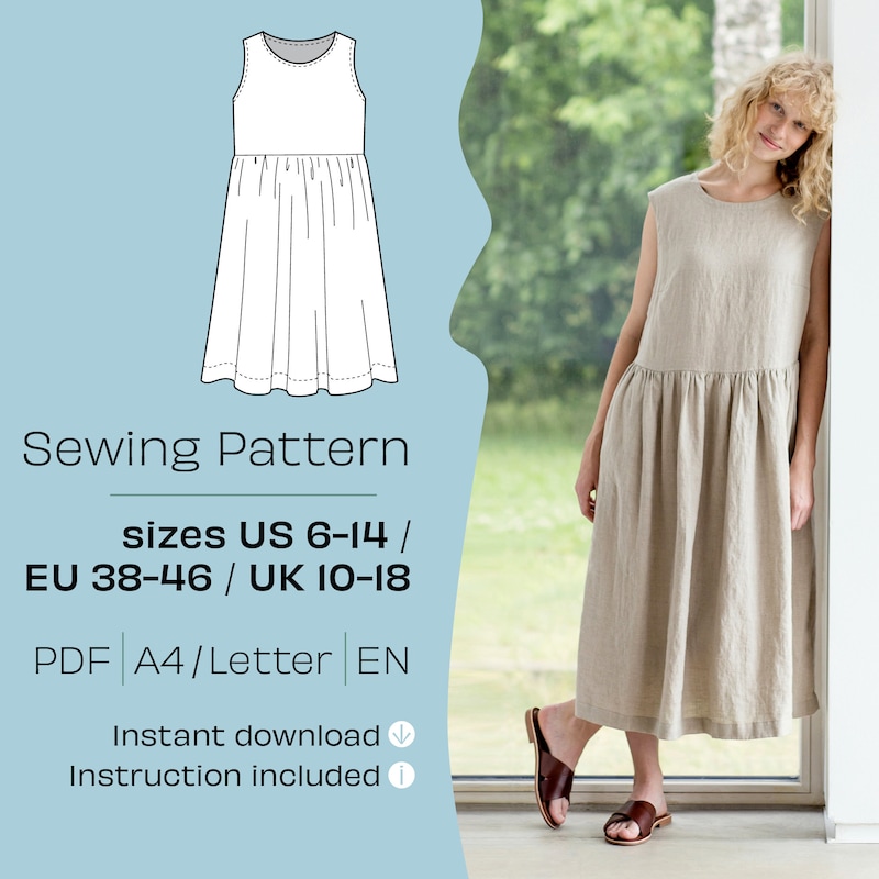 Linen Dress Pattern - Etsy